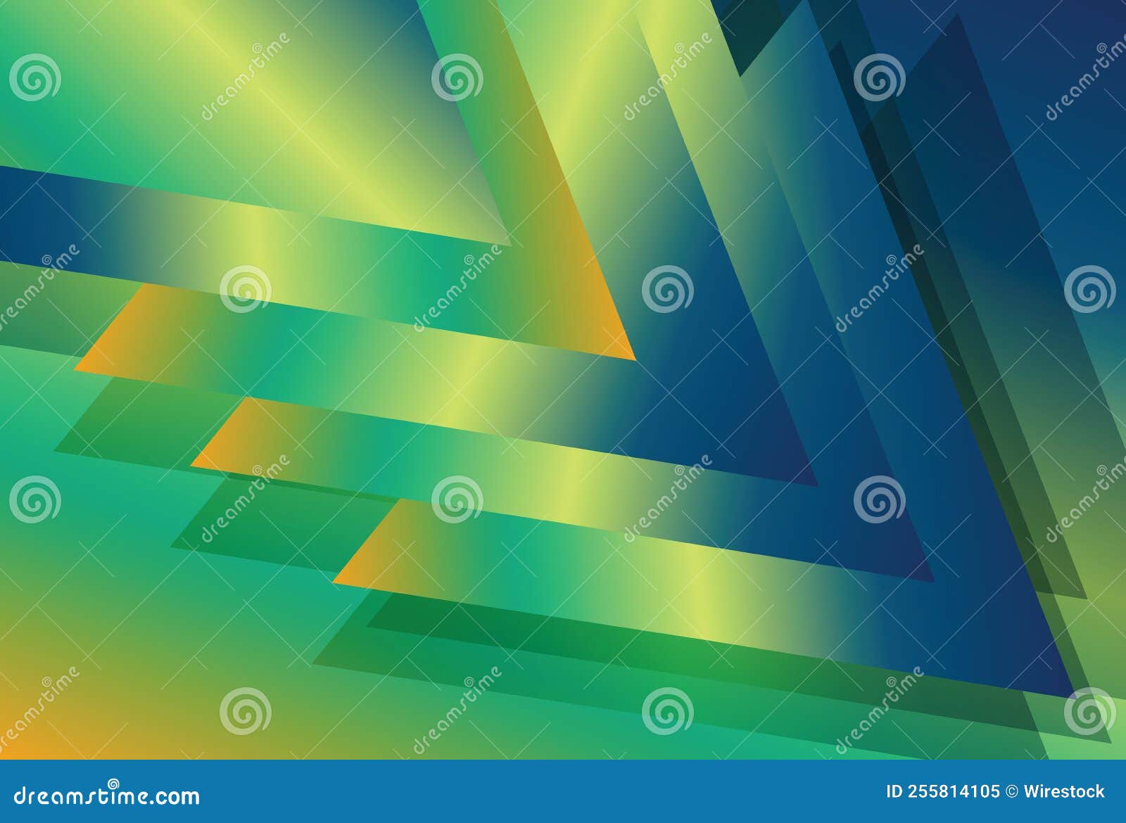 3D Rendering of Blue and Green Gradient Modern Geometric Background ...