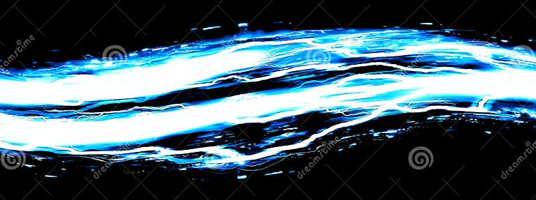 3d Rendering of a Blue Lightning Strike on a Black Background Stock ...