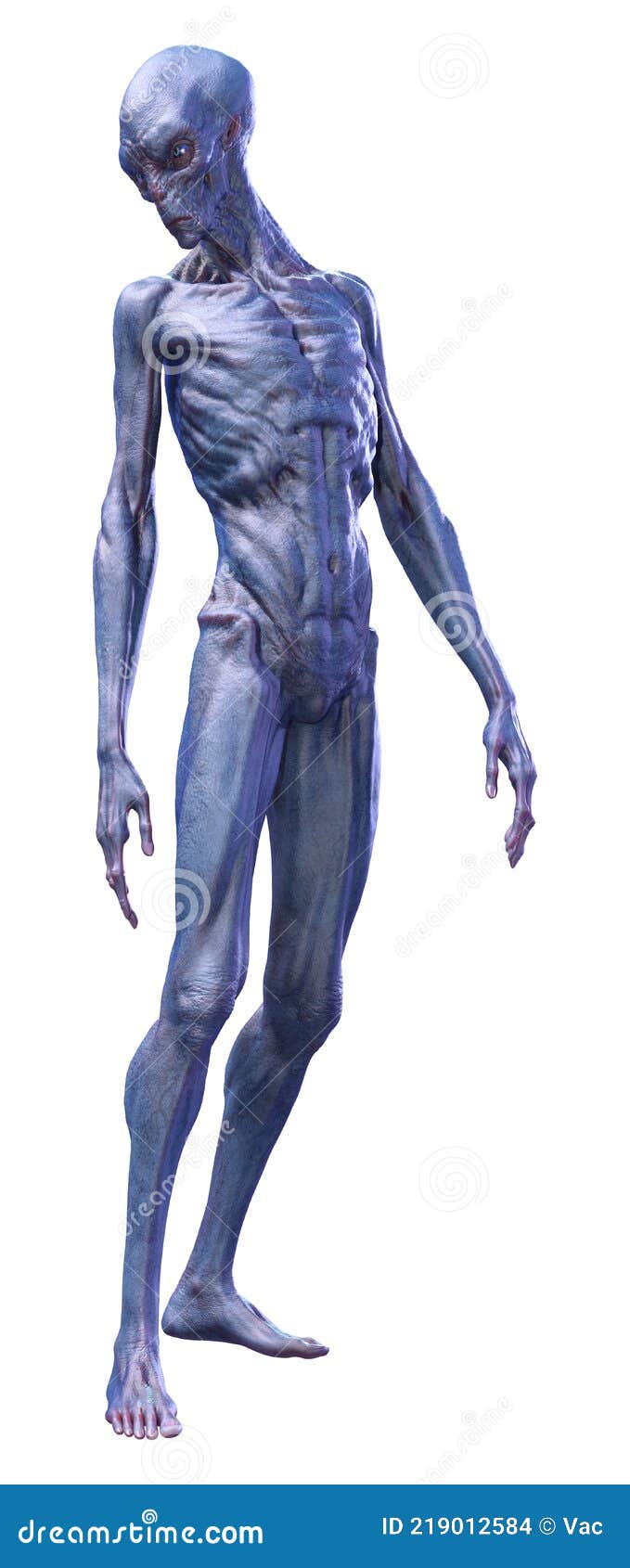 3D Rendering Blue Alien on White Stock Illustration - Illustration of ...