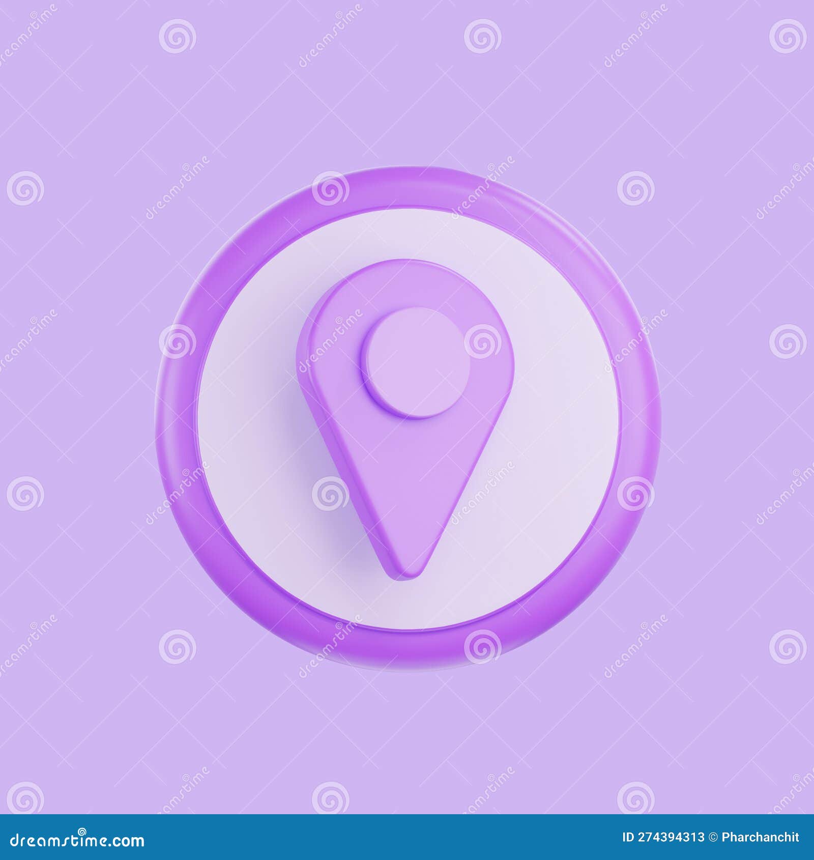 3D Rendering Blue Map Pin, Render Location Mark, or Navigation Sign ...