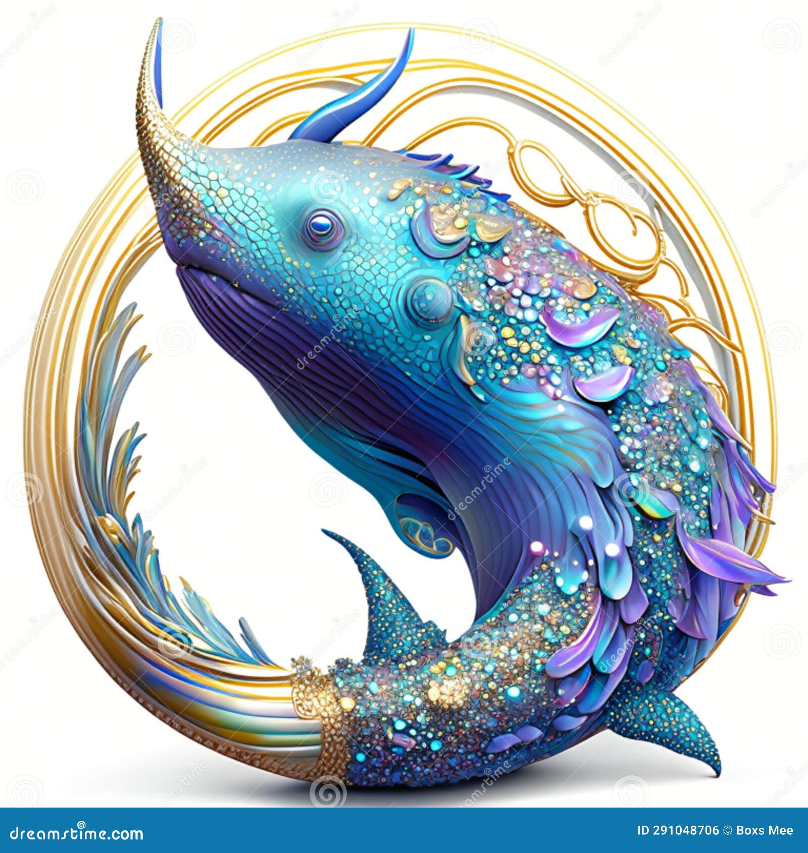 3d Rendering of a Blue Mermaid Isolated on a White Background AI ...