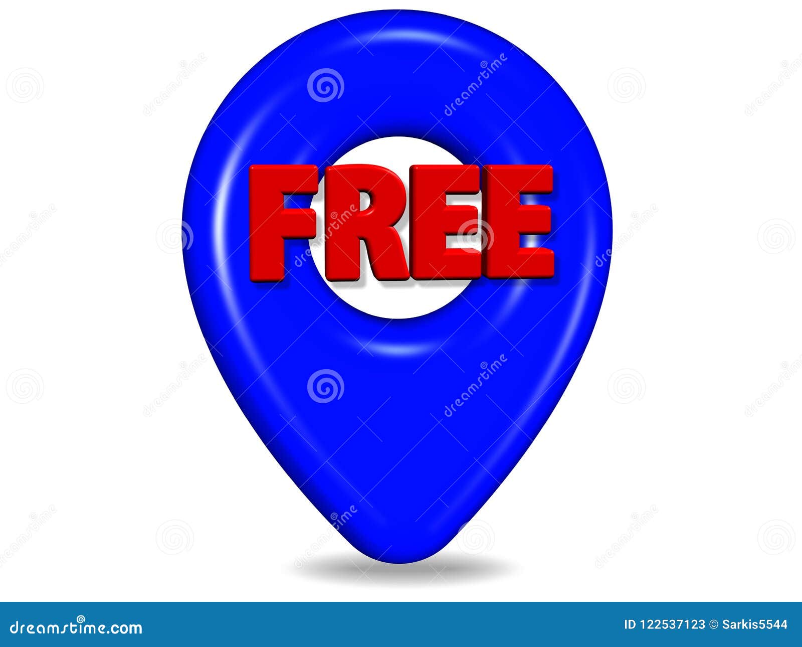 3D Rendering Blue Navigation Icon Pointer Free Zone Stock Illustration ...