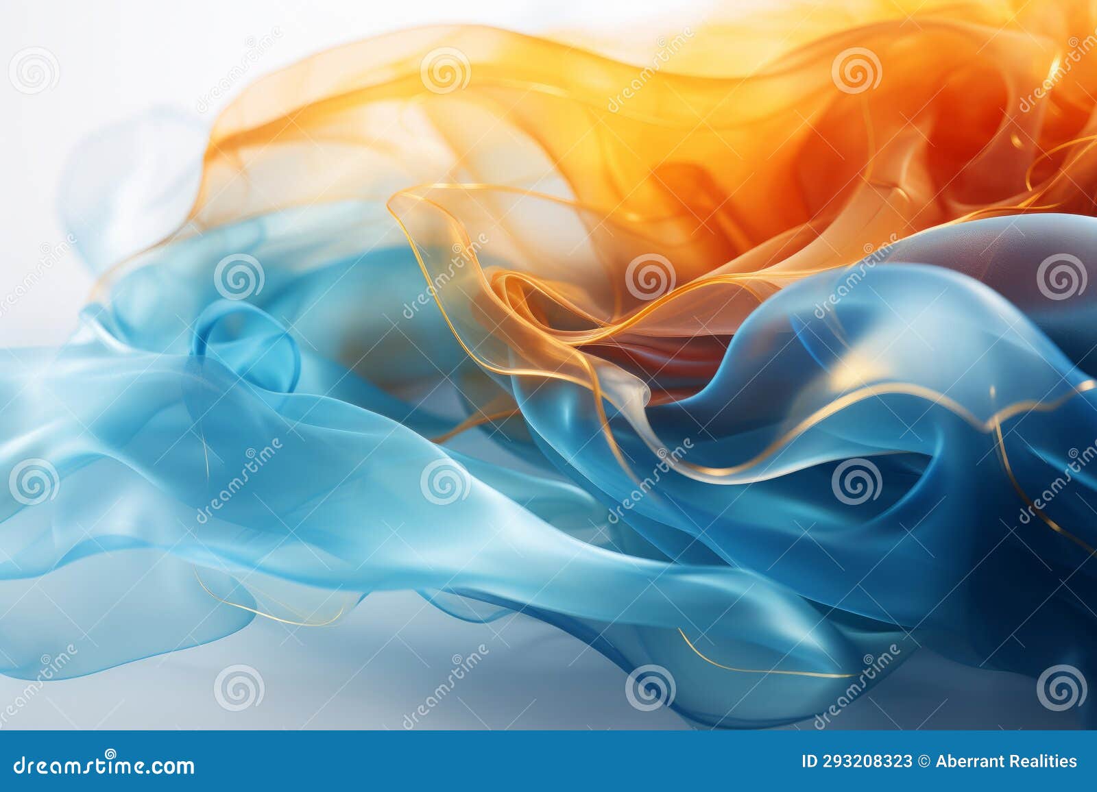 3d Rendering of a Blue Orange and Yellow Liquid on a White Background ...