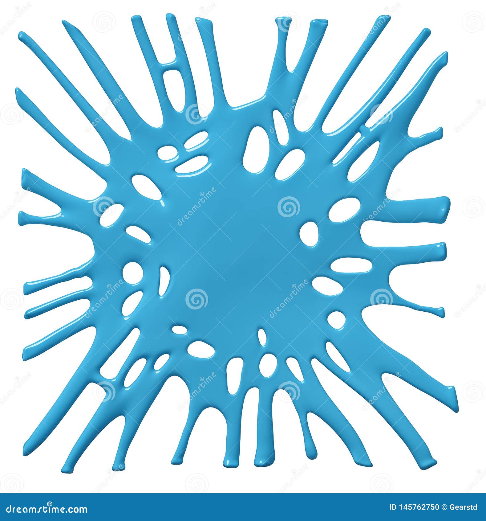 3d Rendering of Blue Paint Splat Isolated on White Background Stock ...