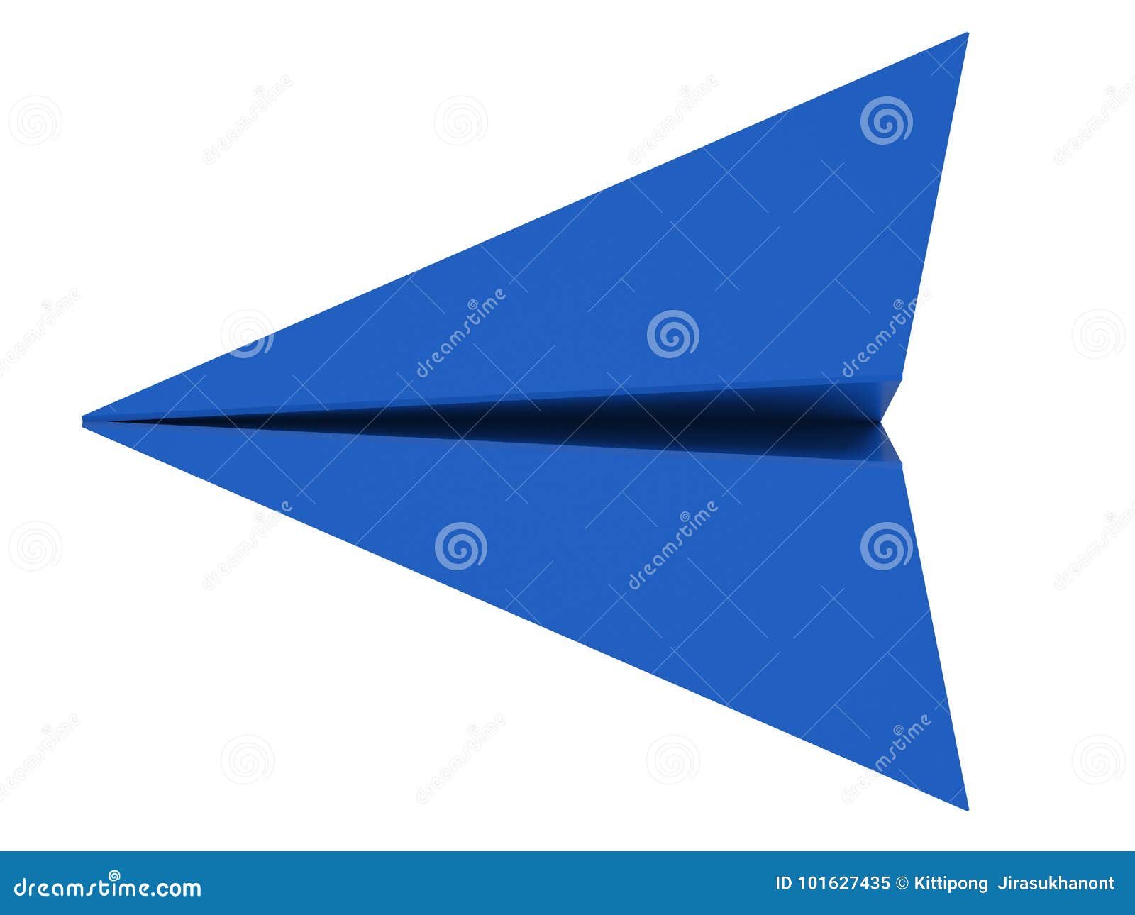 Blue paper plane stock illustration. Illustration of airplane - 101627435