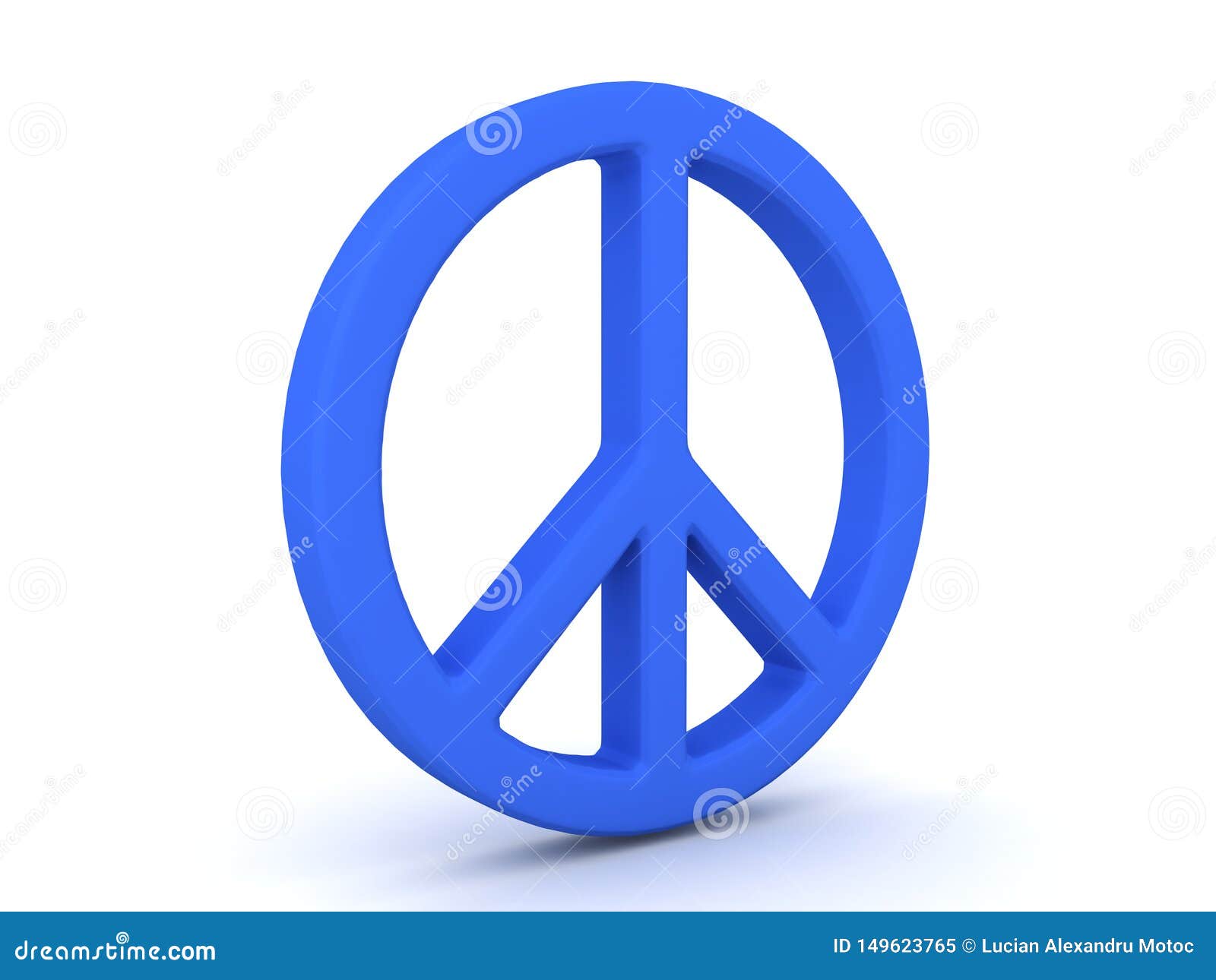 3D Rendering of Blue Peace Sign Stock Illustration - Illustration of ...