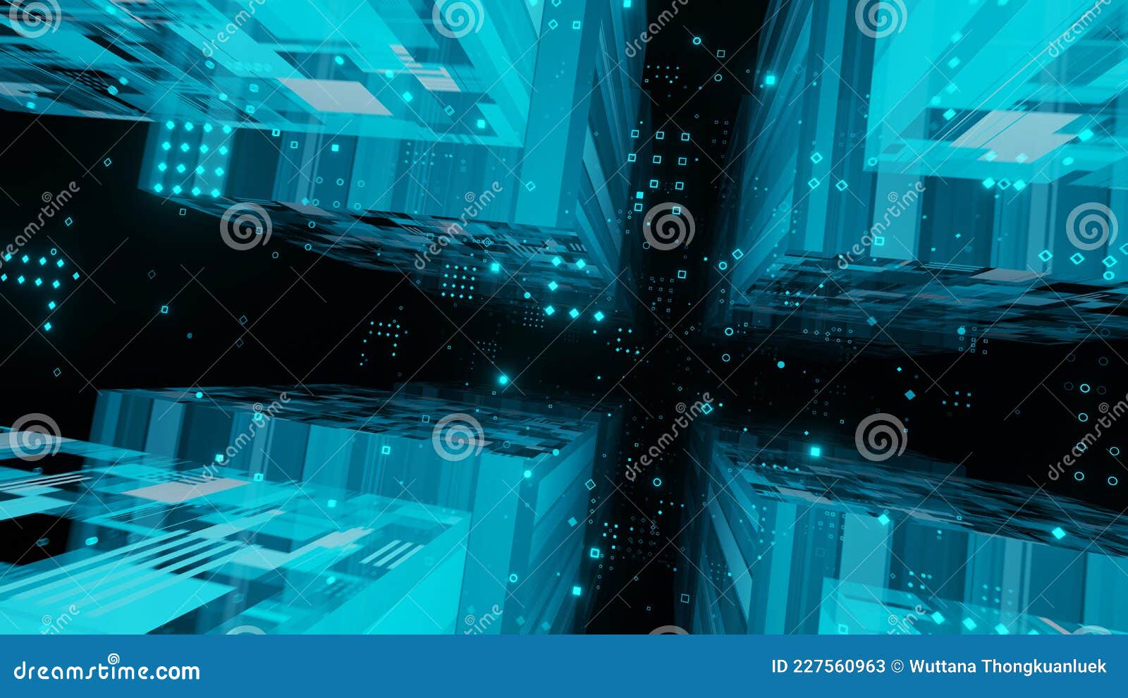 3D Rendering of a Blue Perspective Background Stock Illustration ...