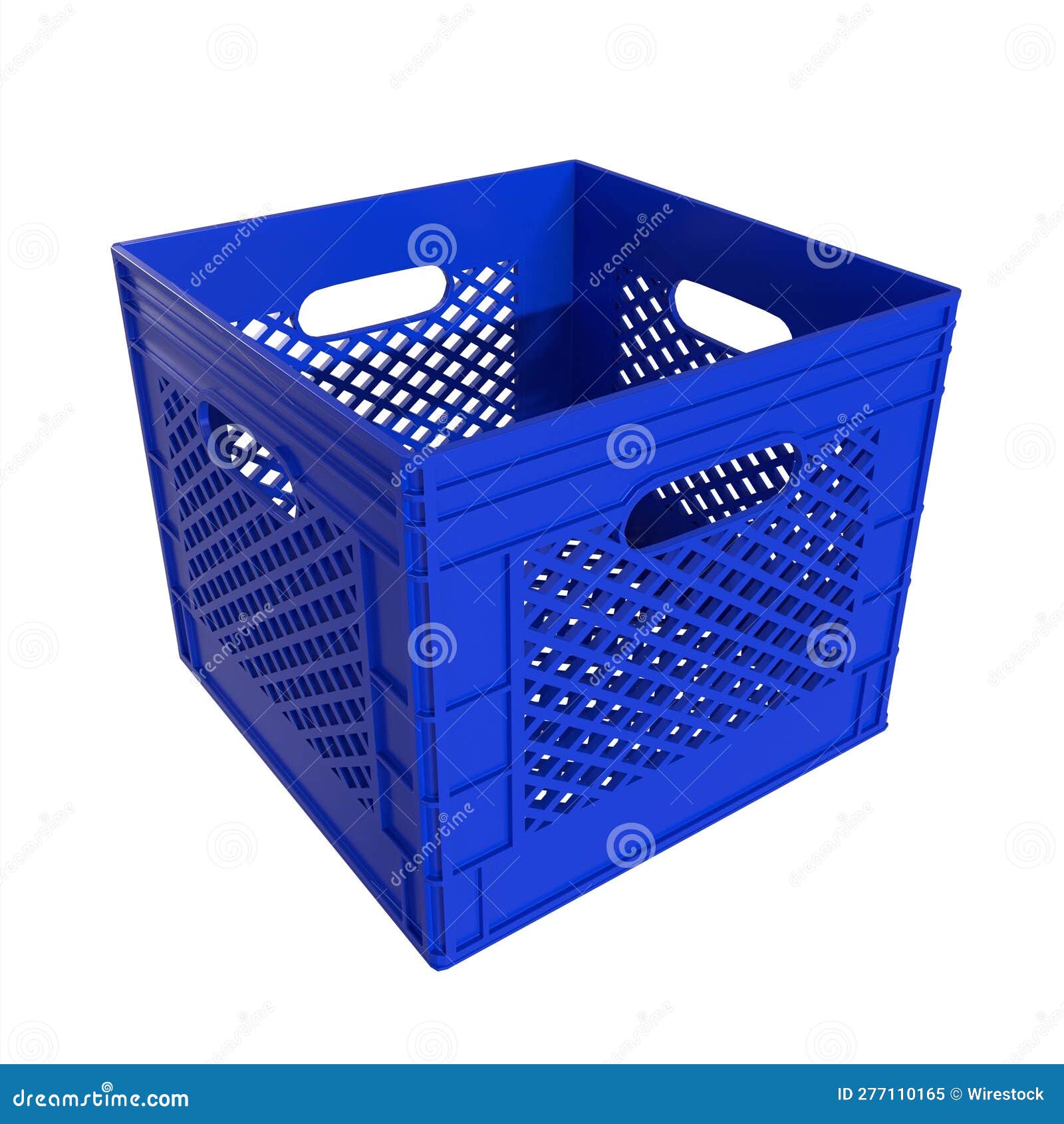 3D Rendering of a Blue Plastic Crate Isolated on White Background Stock ...