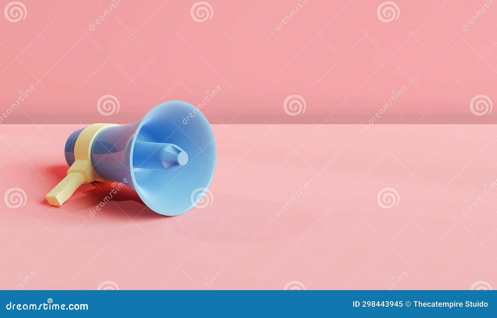 Modern Blue Megaphone on Pink Background Stock Illustration ...