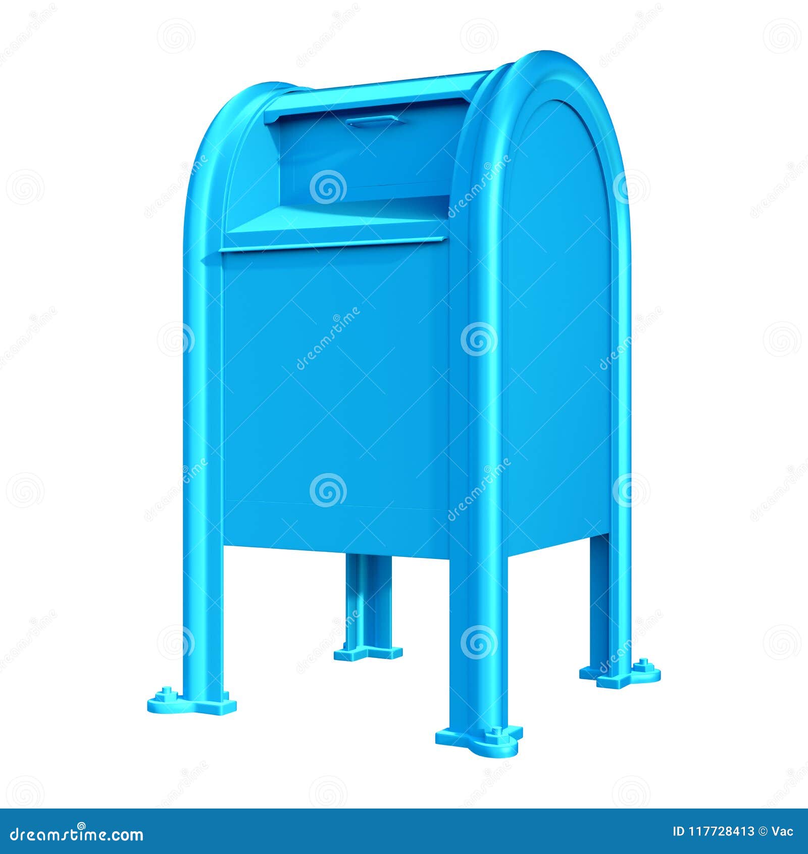 3D Rendering Blue Postbox on White Stock Image - Image of office ...