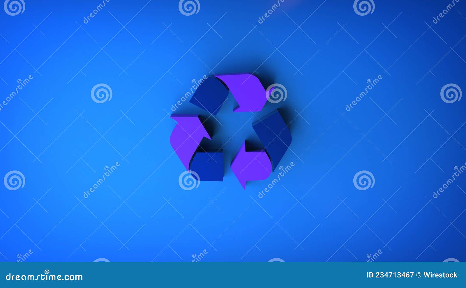 3D Rendering of a Blue-and-pu Recycling Symbol Stock Illustration ...
