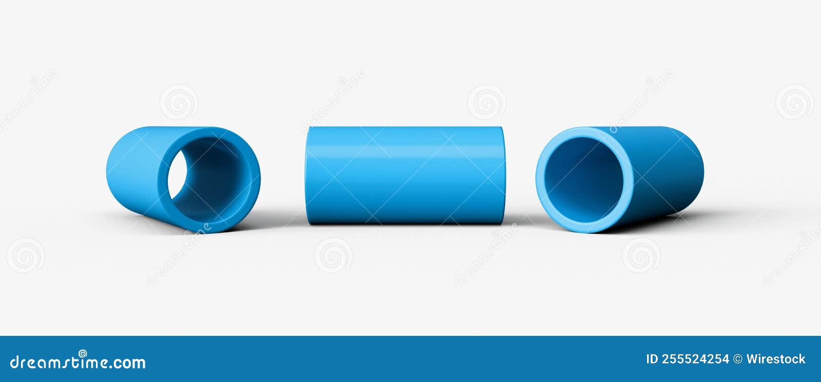 3D Rendering of Blue PVC Pipe Connection for Drinking Water Stock ...