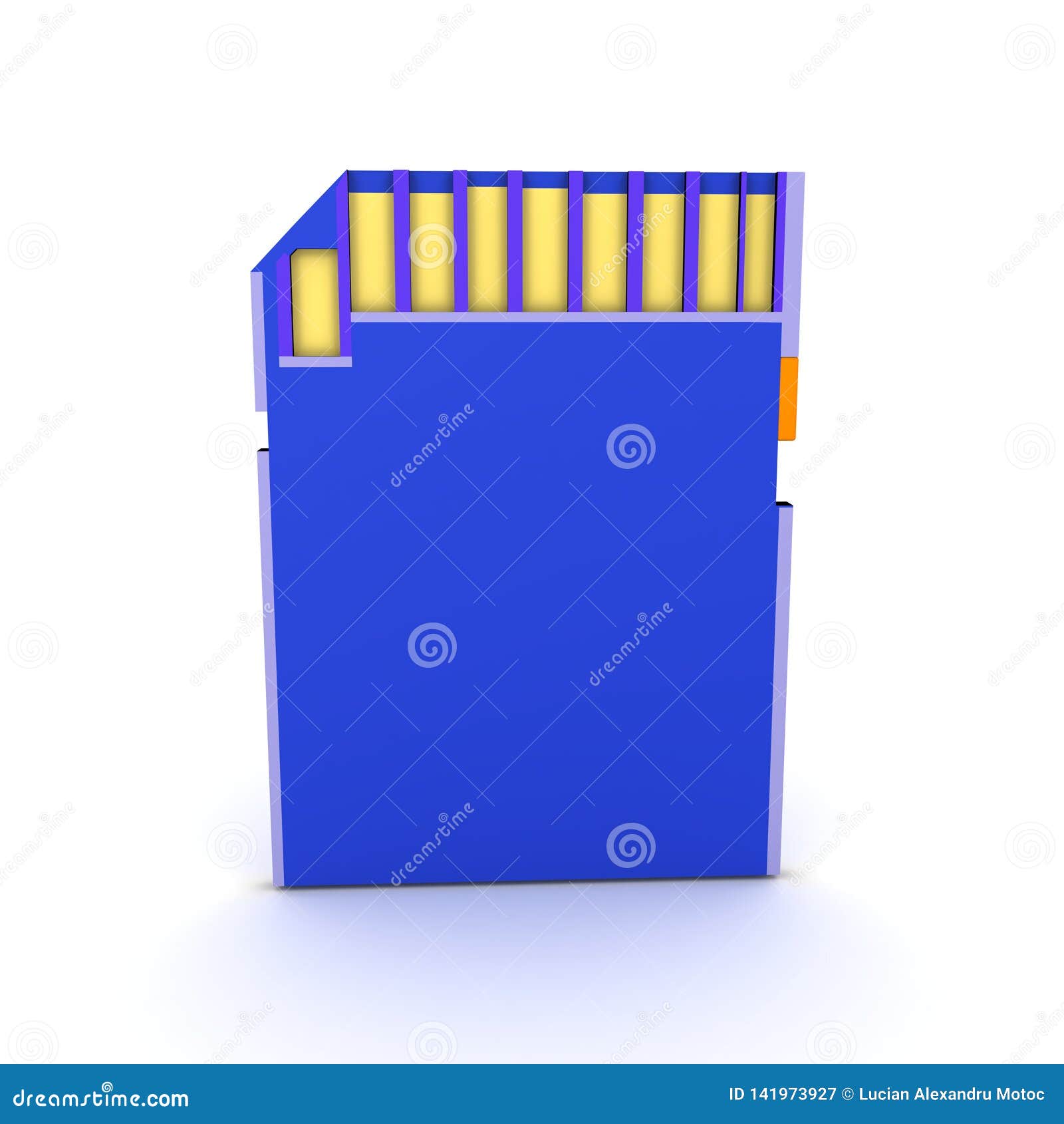 3D Rendering of a Blue SD Card Stock Illustration - Illustration of ...