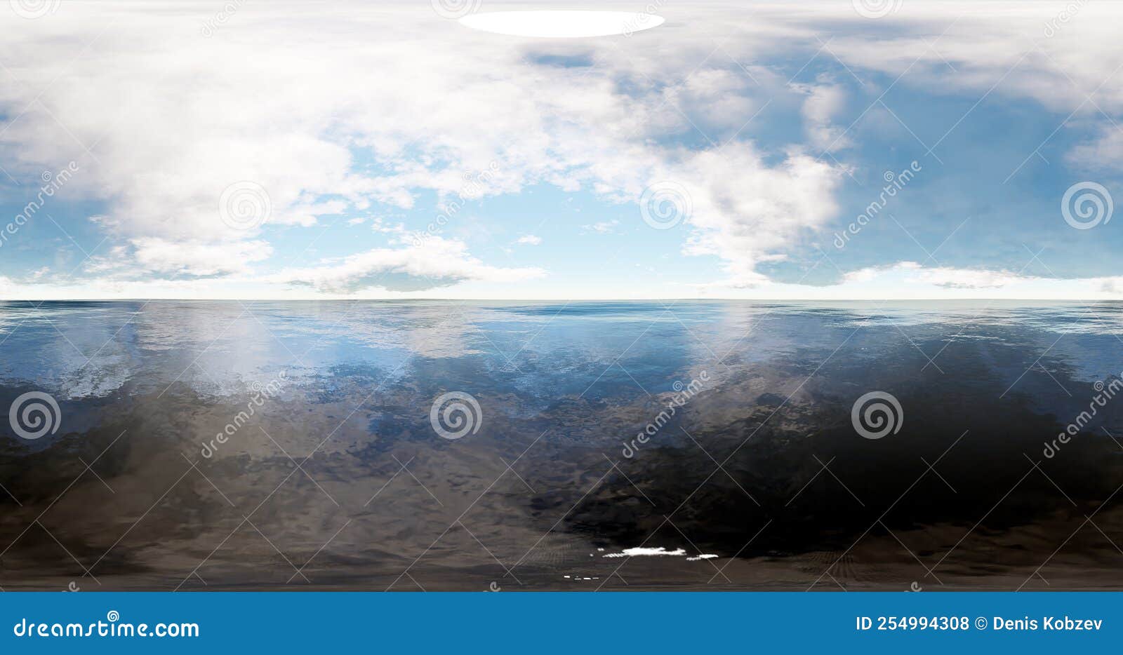3D Rendering. Blue Sky with Clouds at Sunset or Sunrise. Environment ...