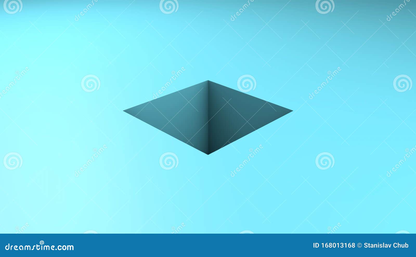 3D Rendering of a Blue Surface and a Perfectly Square, Cubic-shaped ...