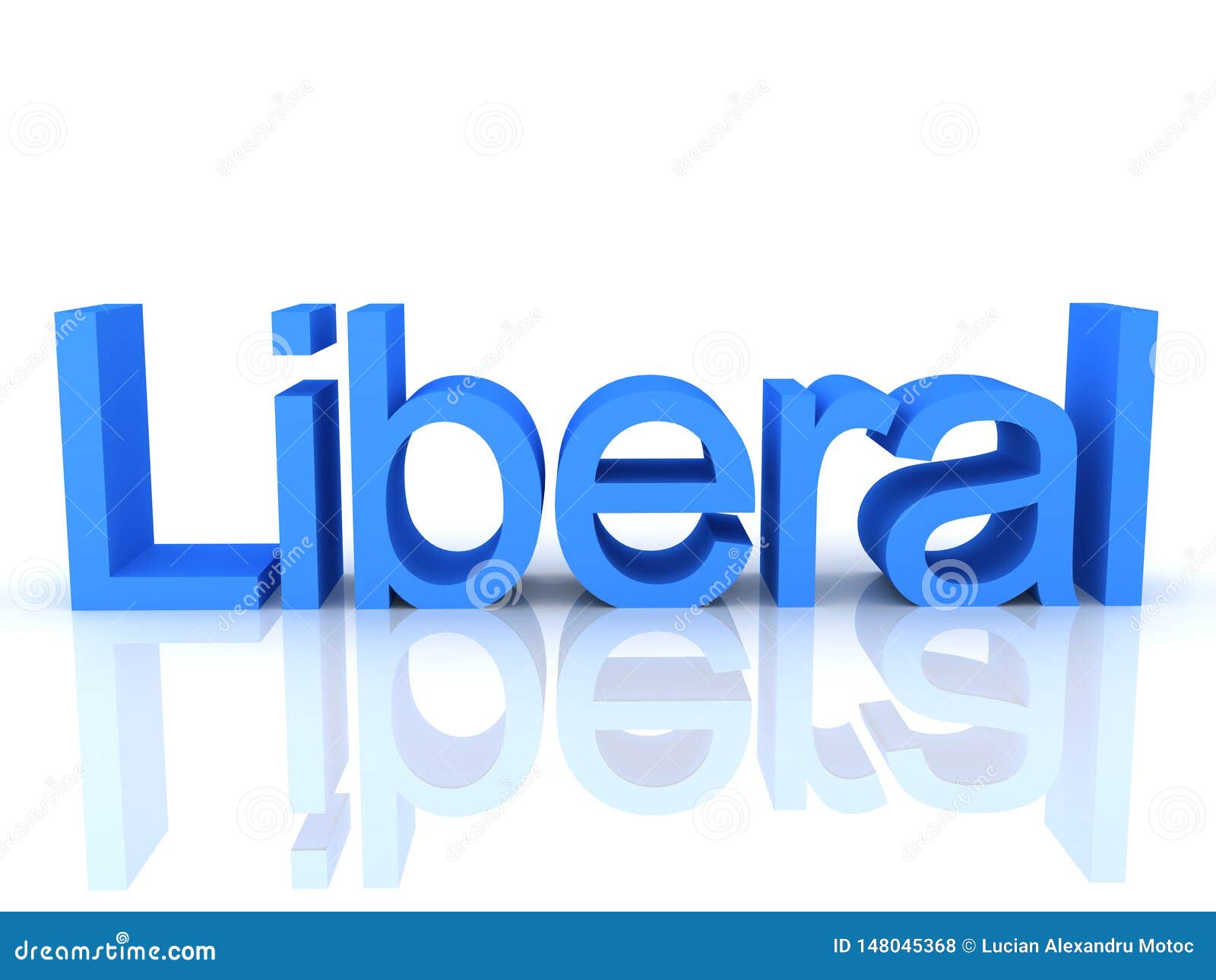 2236 3D Rendering of Blue Text Saying Liberal Stock Illustration ...