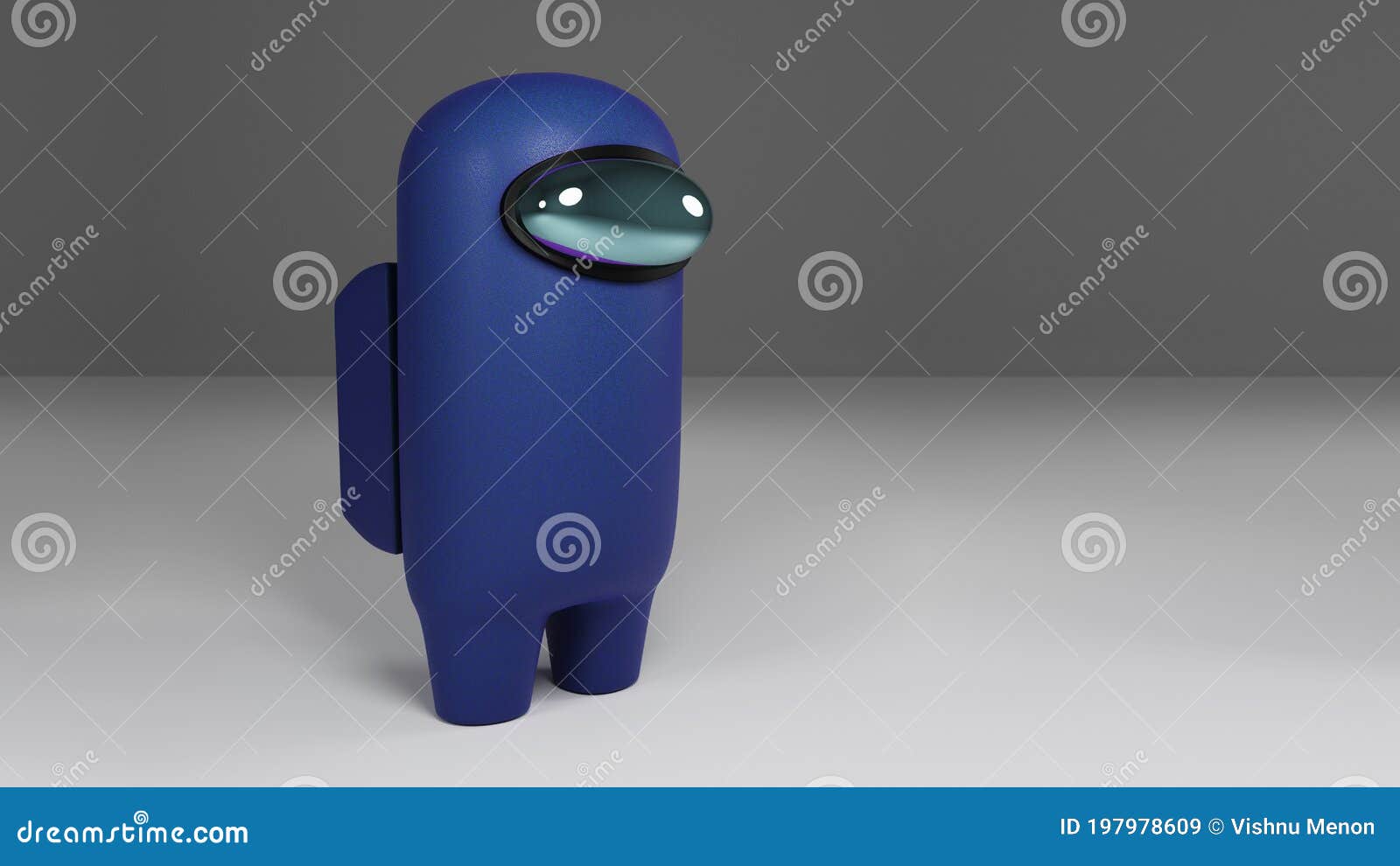 3d Rendering of Blue `among Us` Character Standing Against a White ...