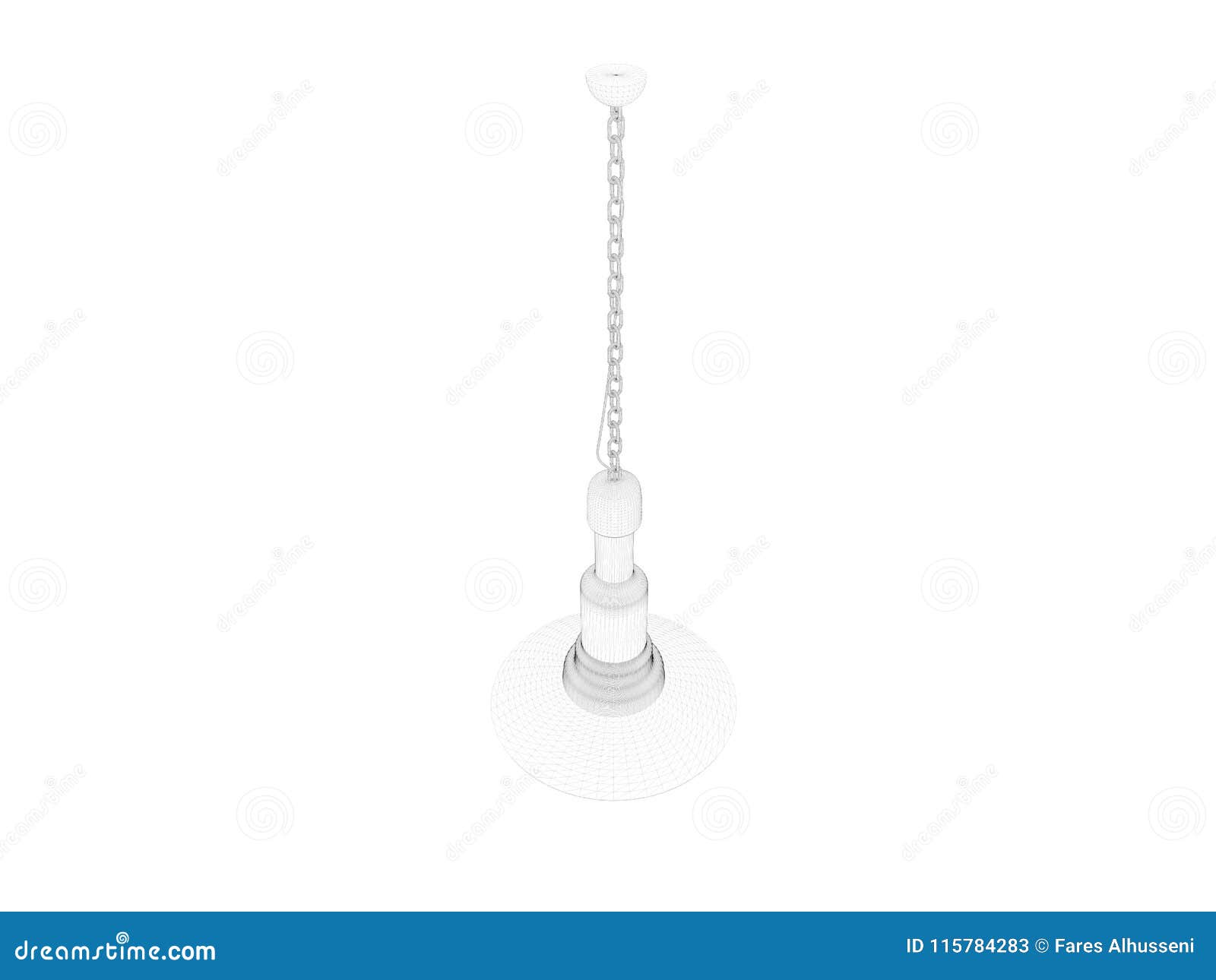3d Rendering of a Blueprint Lamp Light Holder Isolate on a White Stock ...