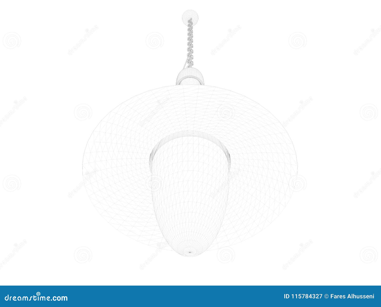 3d Rendering of a Blueprint Lamp Light Holder Isolate on a White Stock ...