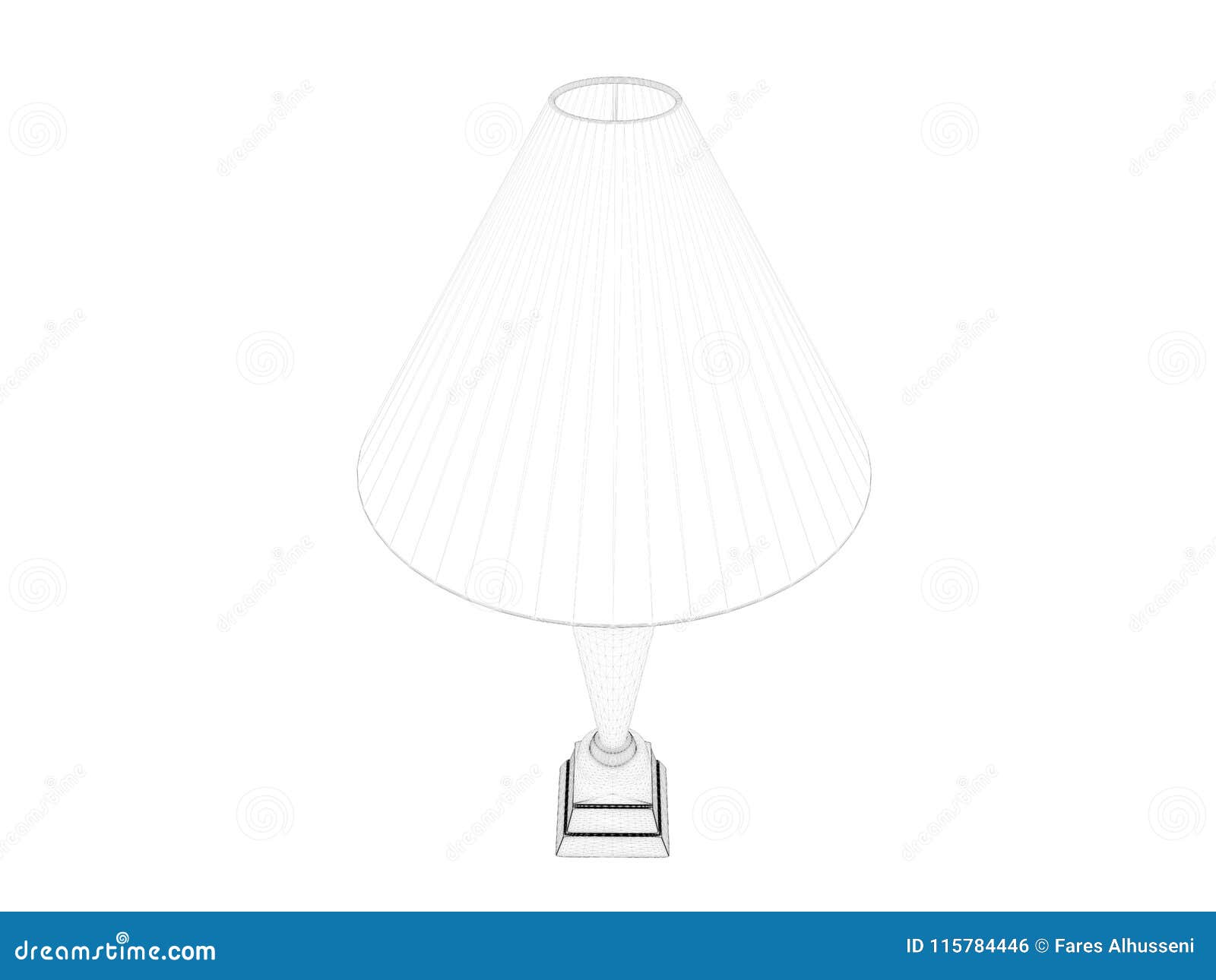 3d Rendering of a Blueprint Lamp Light Holder Isolate on a White Stock ...