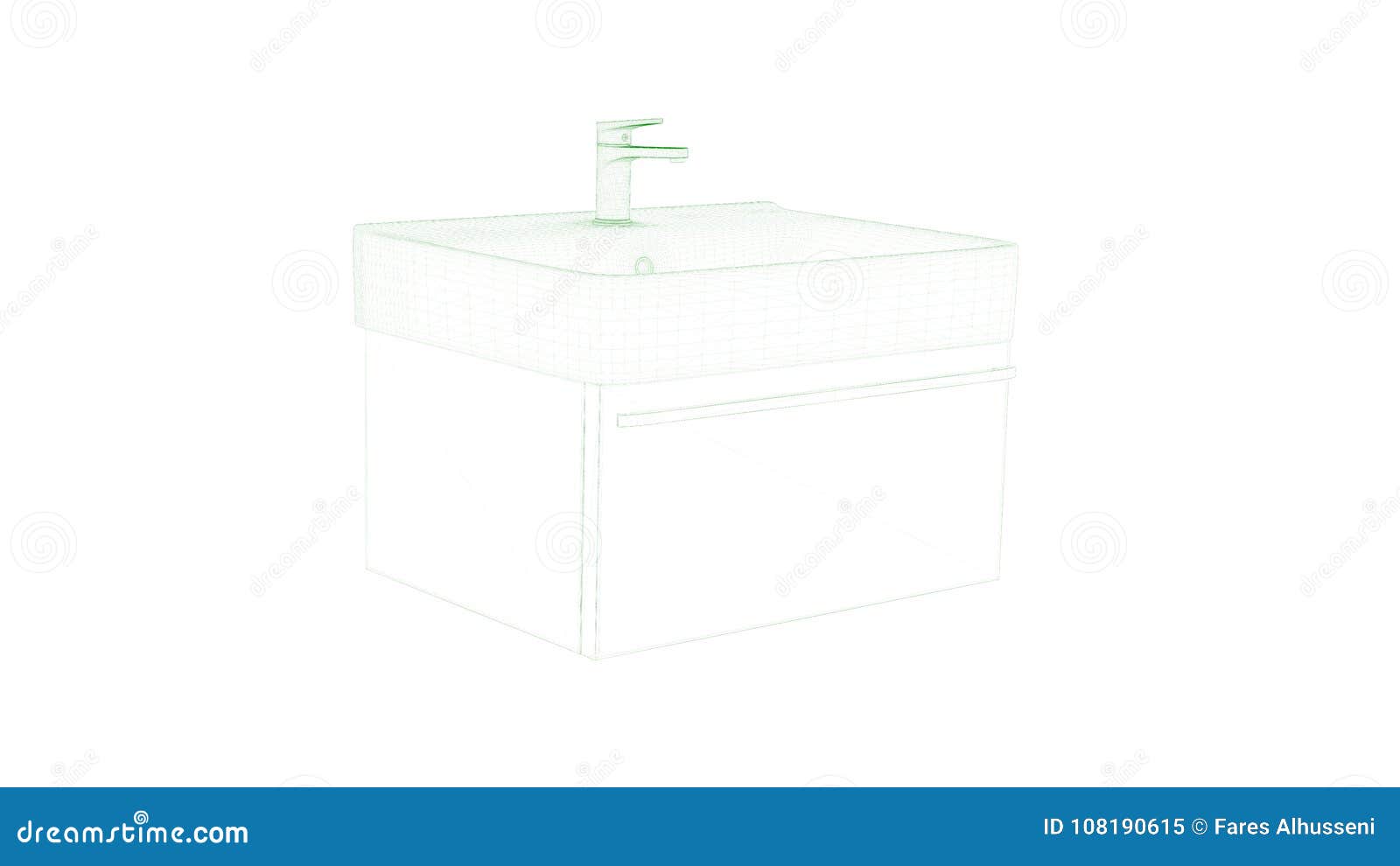 3d Rendering of a Blueprint Water Pipe Isolated on White Stock ...