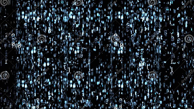 3D Rendering of Blur Binary Data Background in Blue Color Tone. Concept for Big Data, Deep ...