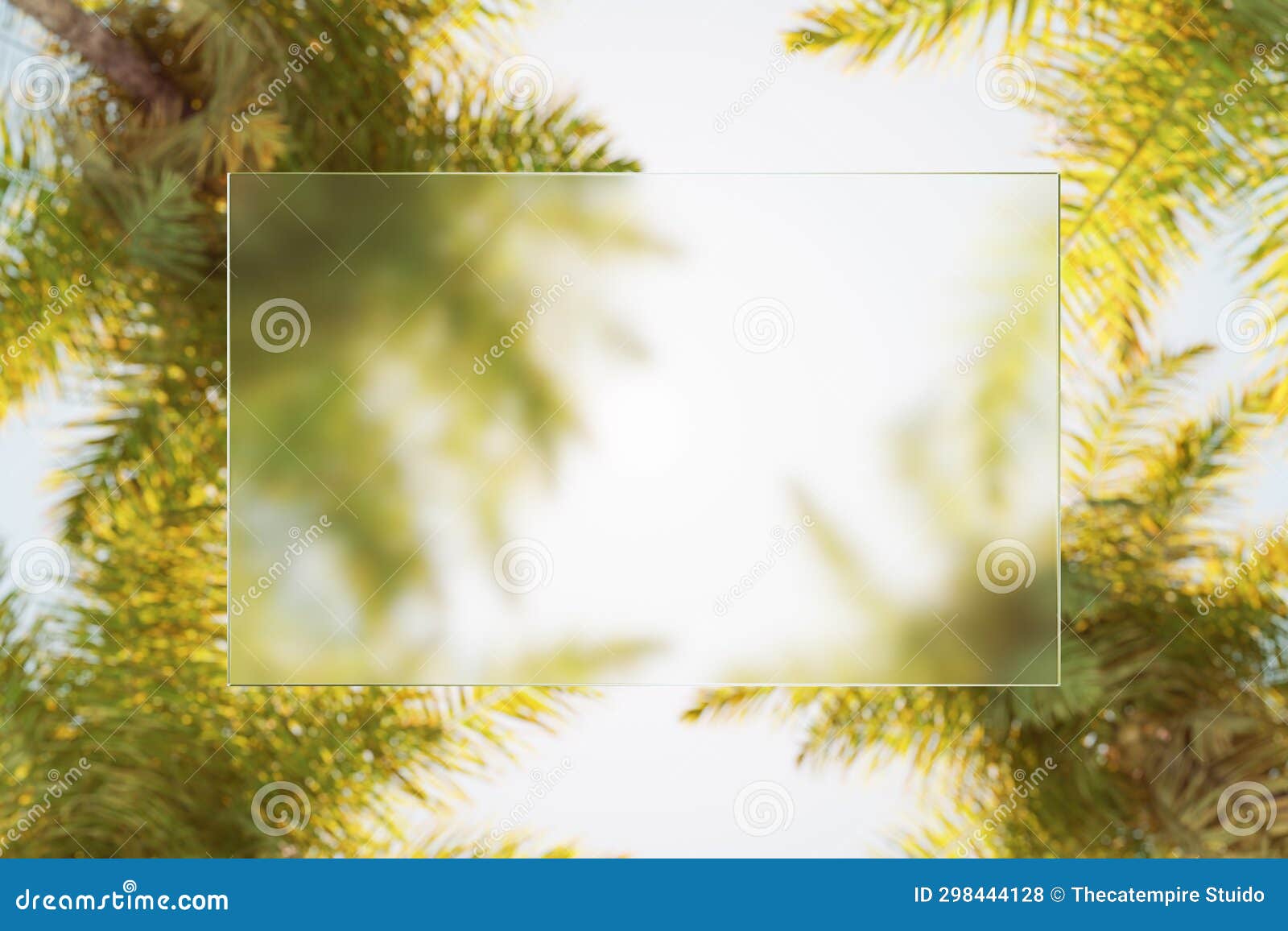 Rectangle Shaped Board and Palm Trees As Background Stock Illustration ...