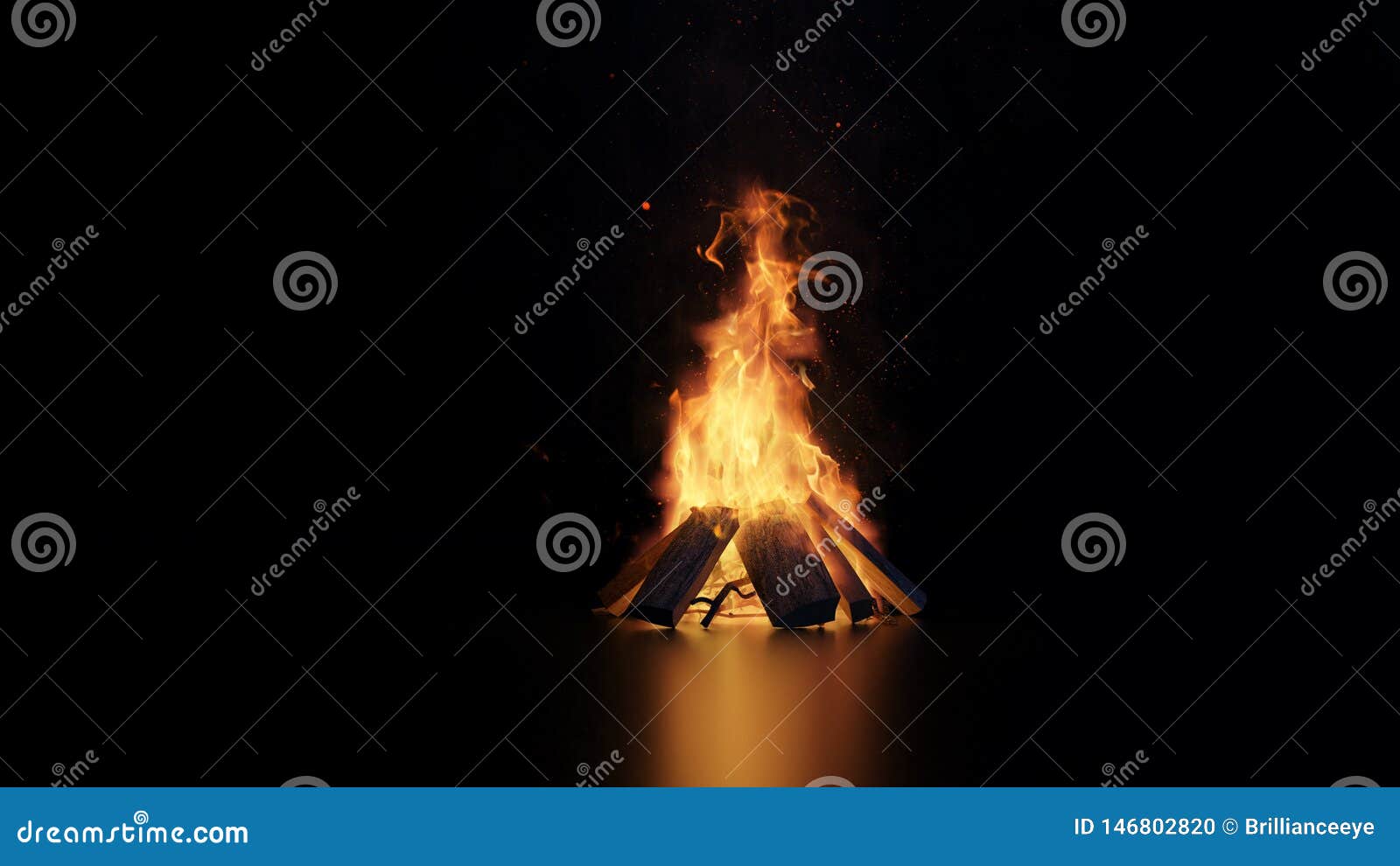 3d Rendering of Bonfire with Sparks and Particles Stock Photo - Image ...