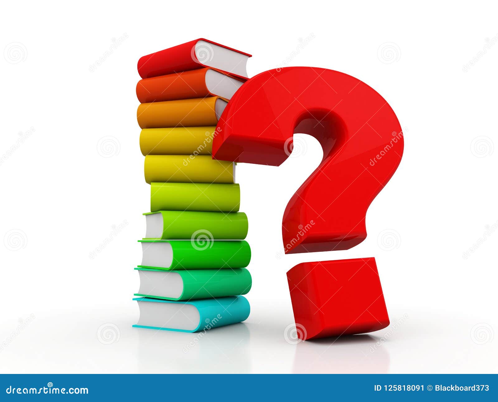 Book with Question Mark in White Background. 3d Render Stock ...
