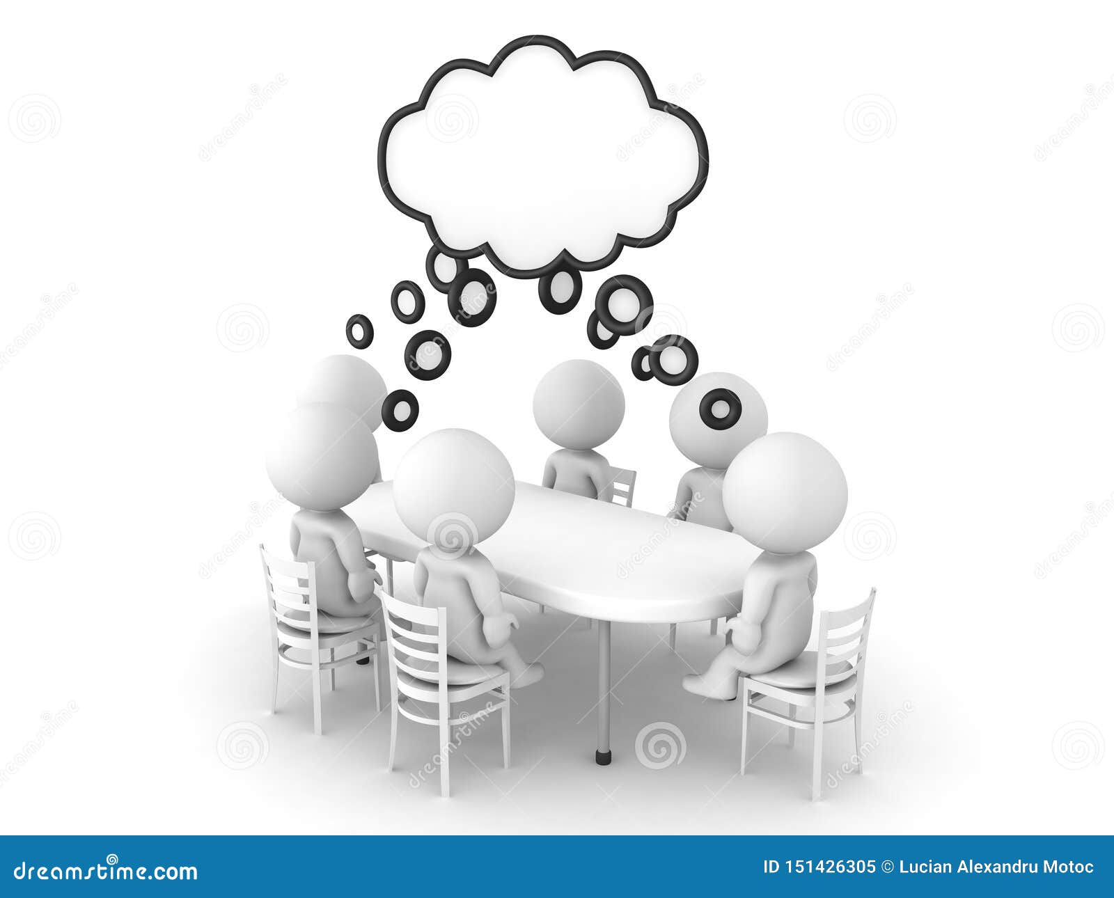 3D Rendering of Brainstorming Meeting Concept Stock Illustration ...