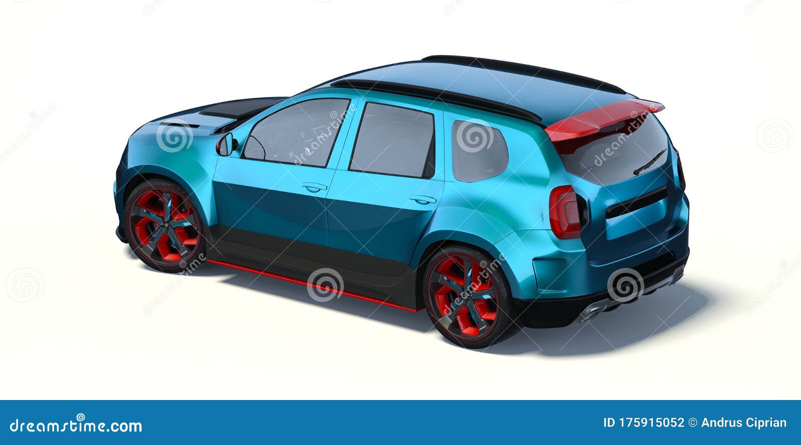 3D Rendering of a Brand-less Generic Car Stock Illustration ...