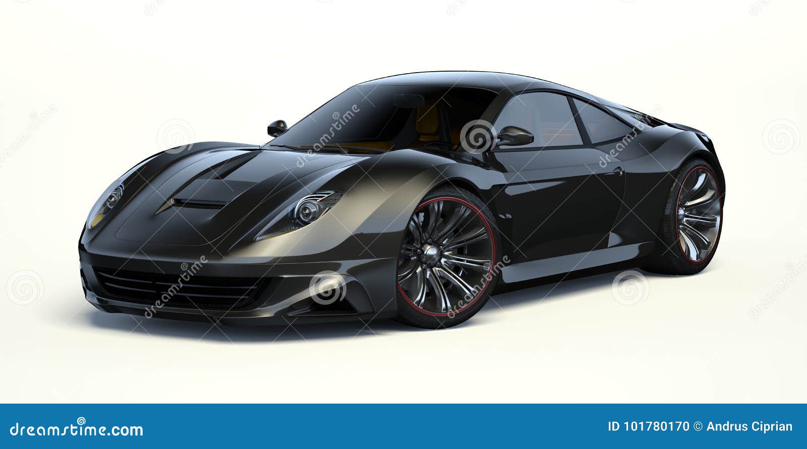 3D Rendering - Generic Concept Car Stock Illustration - Illustration of ...