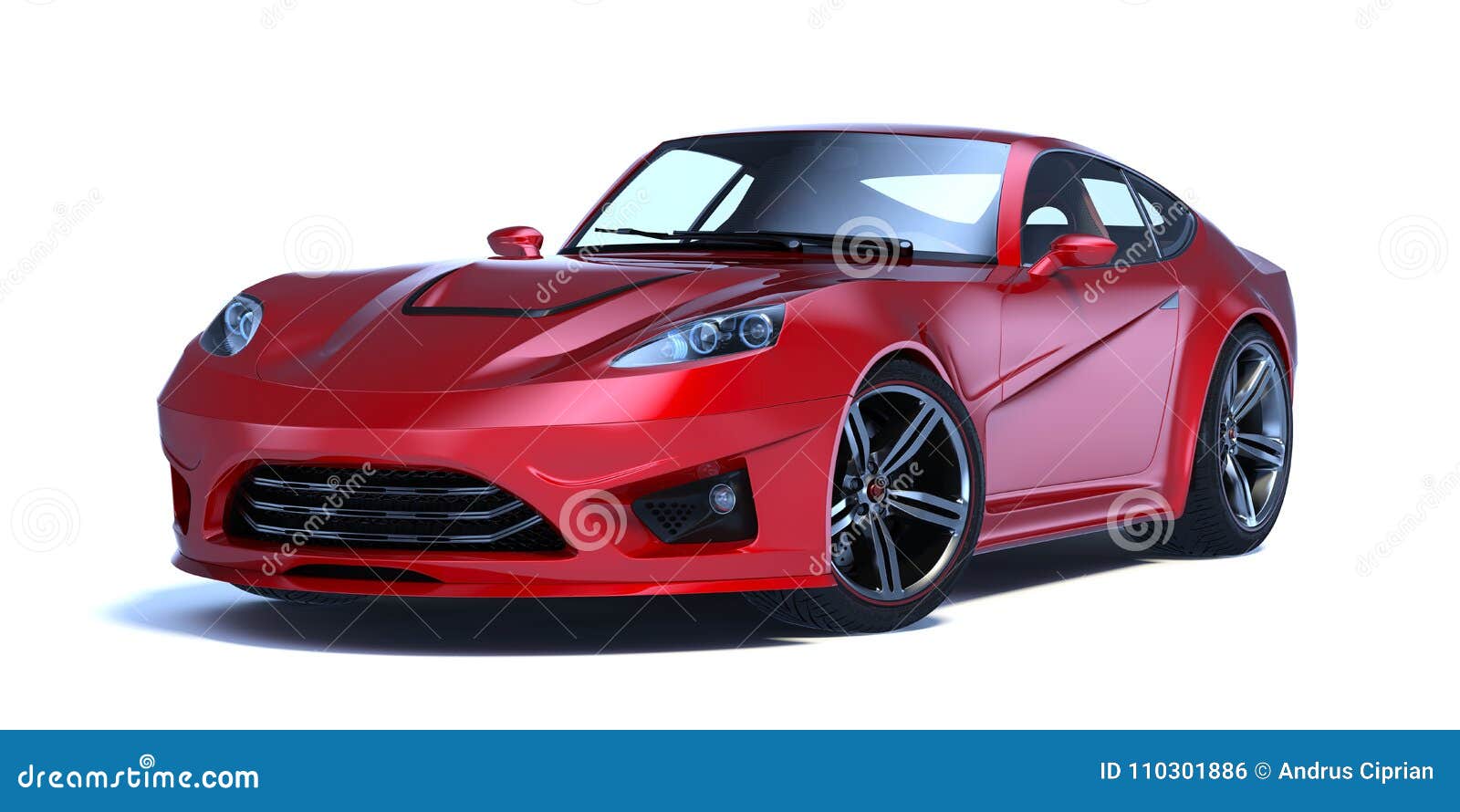 3D Rendering - Generic Concept Car Stock Illustration - Illustration of ...