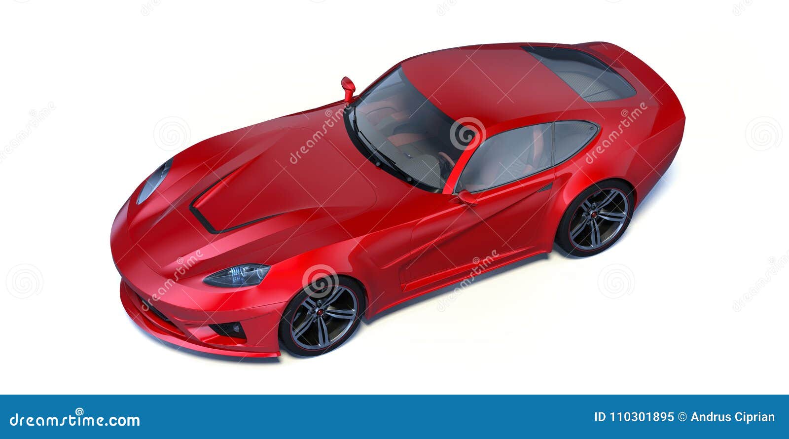 3D Rendering - Generic Concept Car Stock Illustration - Illustration of ...