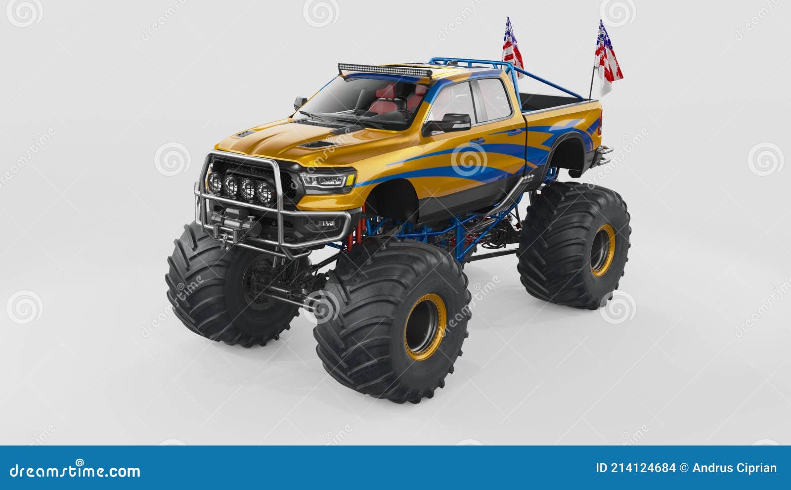 3D Rendering of a Concept Monster Truck Stock Illustration ...