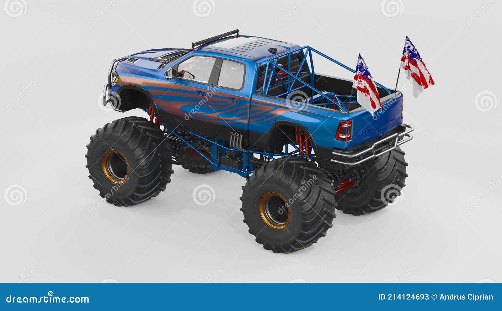 3D Rendering of a Concept Monster Truck Stock Illustration ...