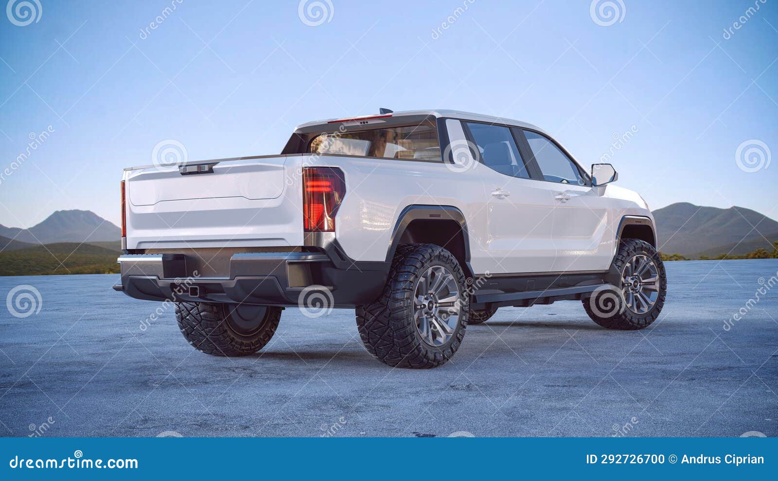 3D Rendering - Generic Pickup Truck Stock Illustration - Illustration ...