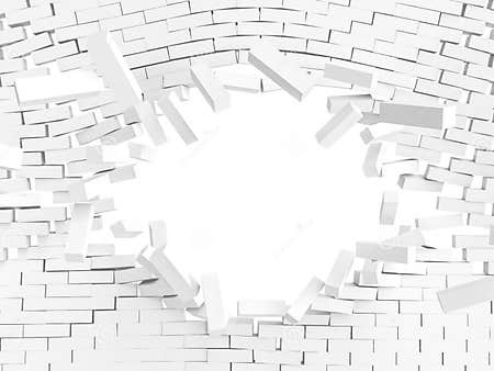White wall explosion stock illustration. Illustration of hole - 139177737