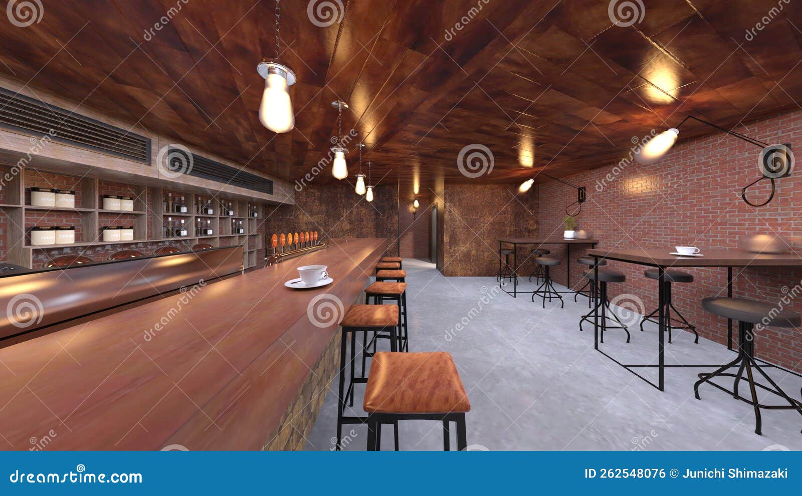 3D Rendering of the Brick Wall Restaurants Stock Illustration ...