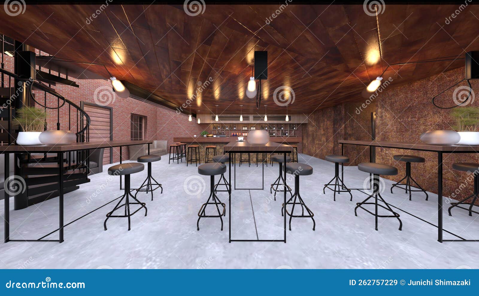 3D Rendering of the Brick Wall Restaurants Stock Illustration ...