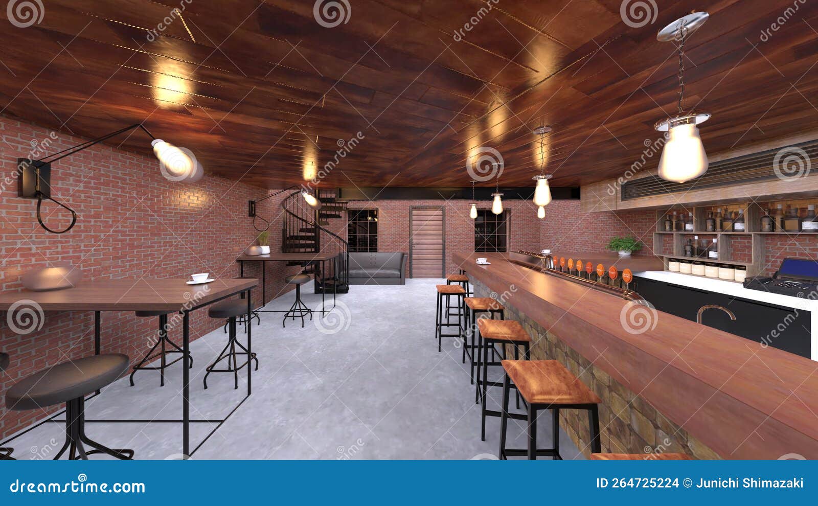 3D Rendering of the Brick Wall Restaurants Stock Illustration ...