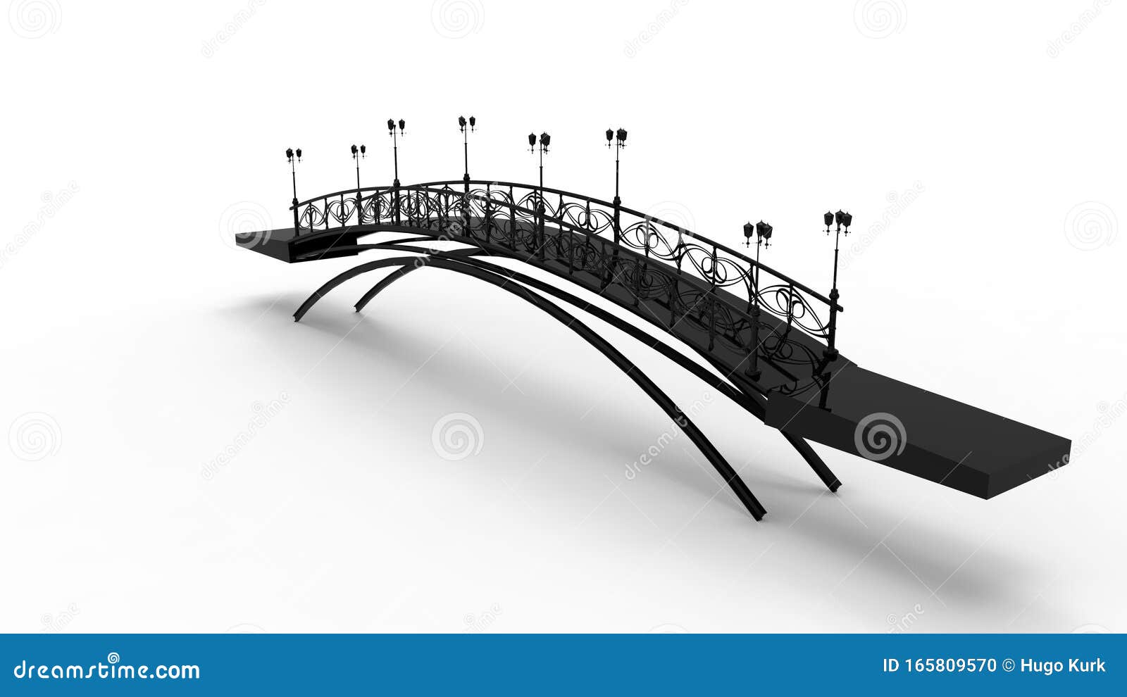 3d Rendering of a a Bridge Isolated in a Bright Studio Background Stock ...