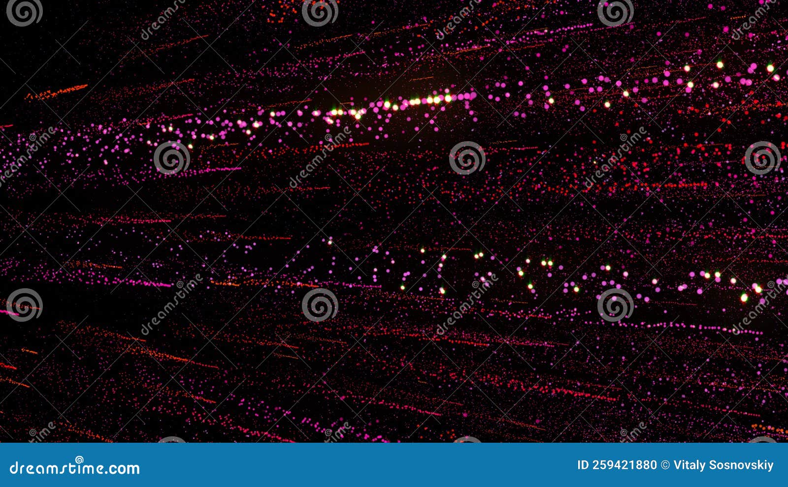 3D Rendering of Bright Multi-colored Particles Fill the Space with Jets ...