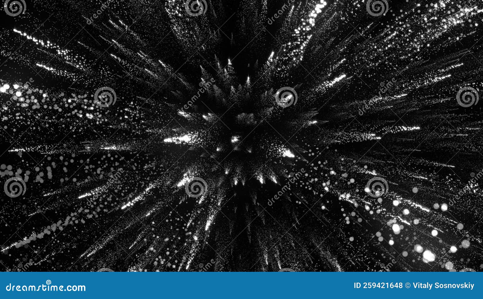 3D Rendering of Bright Particles Fill the Space with Jets of Energy and ...