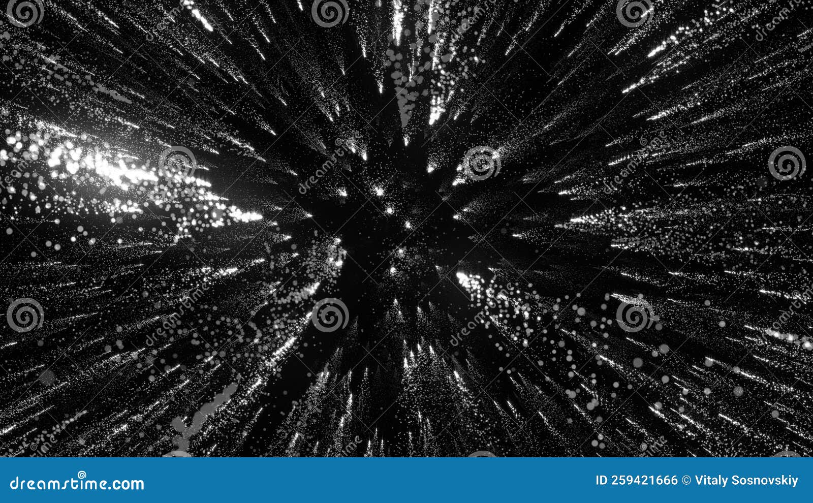3D Rendering of Bright Particles Fill the Space with Jets of Energy and ...