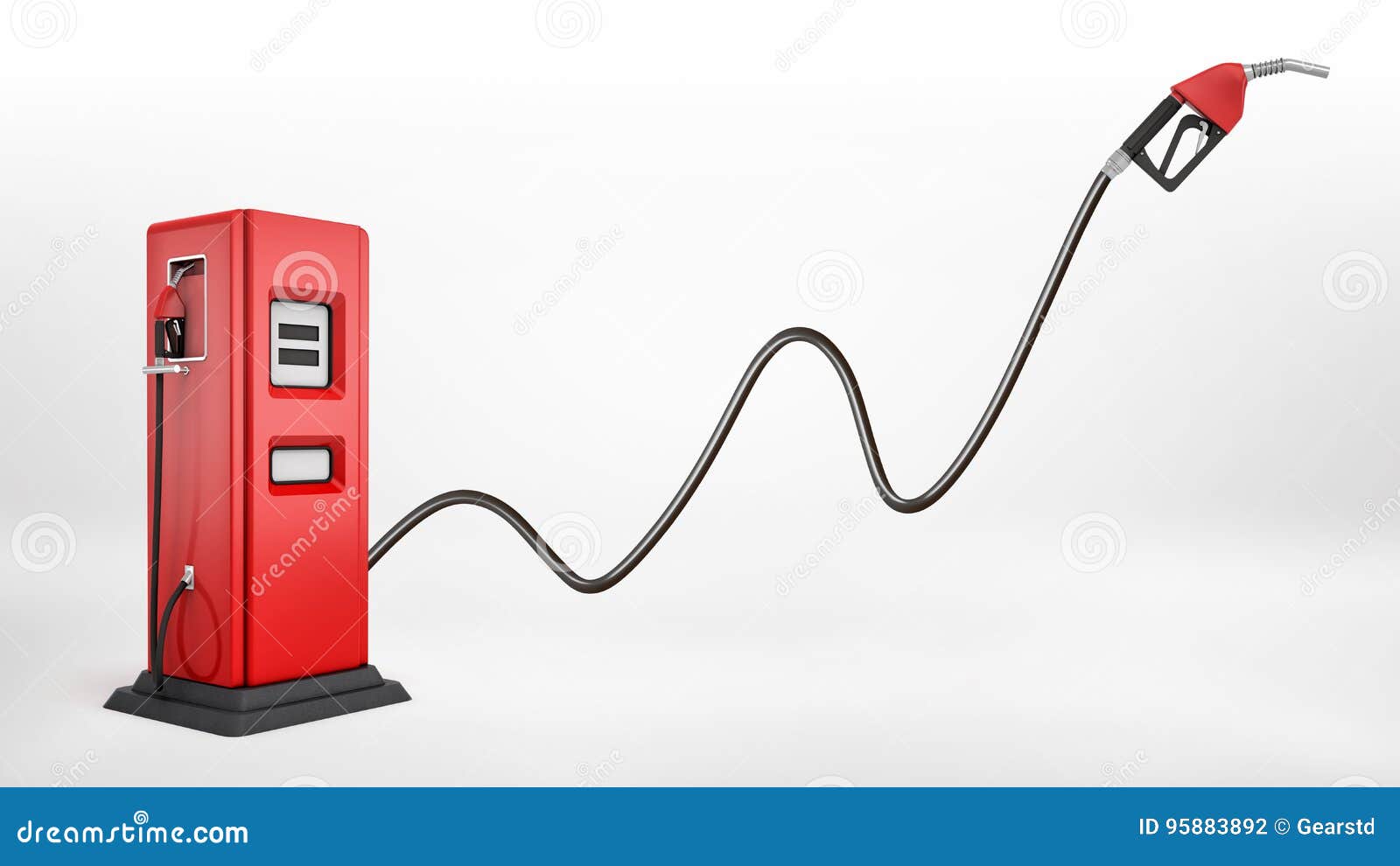 3d Rendering Of A Bright Red Fuel Pump In Side View On White Background ...