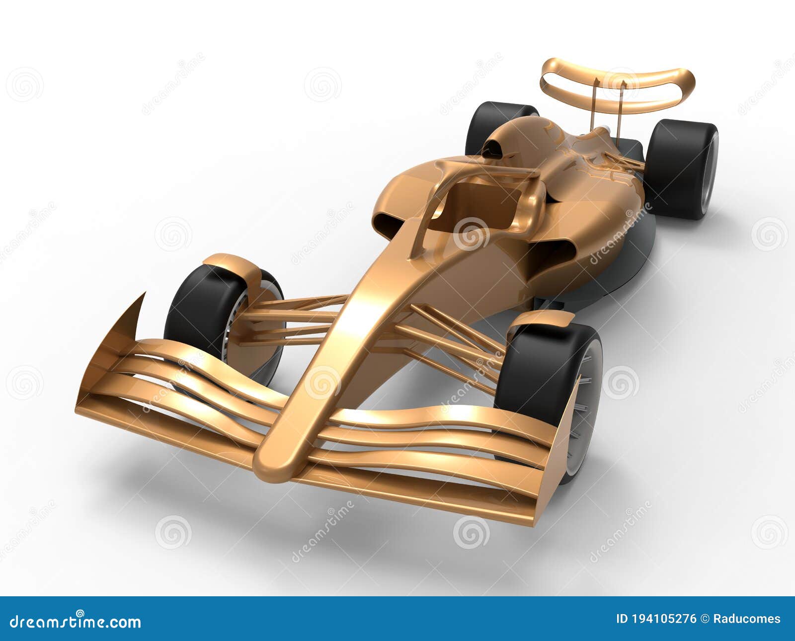 3D Rendering - Bronze Racing Car Perspective View Stock Illustration ...