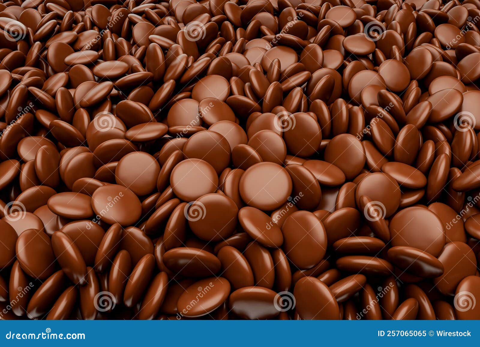 3D Rendering of Brown Chocolate Candy Stock Illustration - Illustration ...