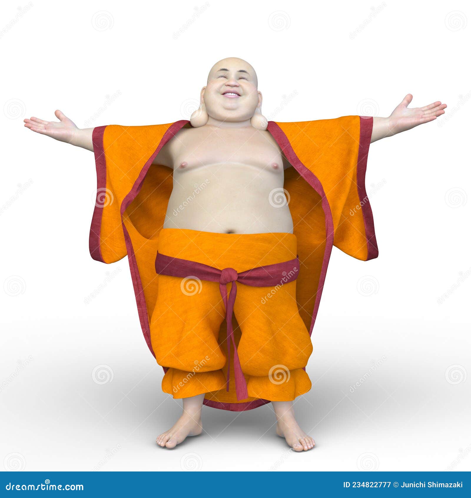 3D rendering of a Budai stock illustration. Illustration of ears ...