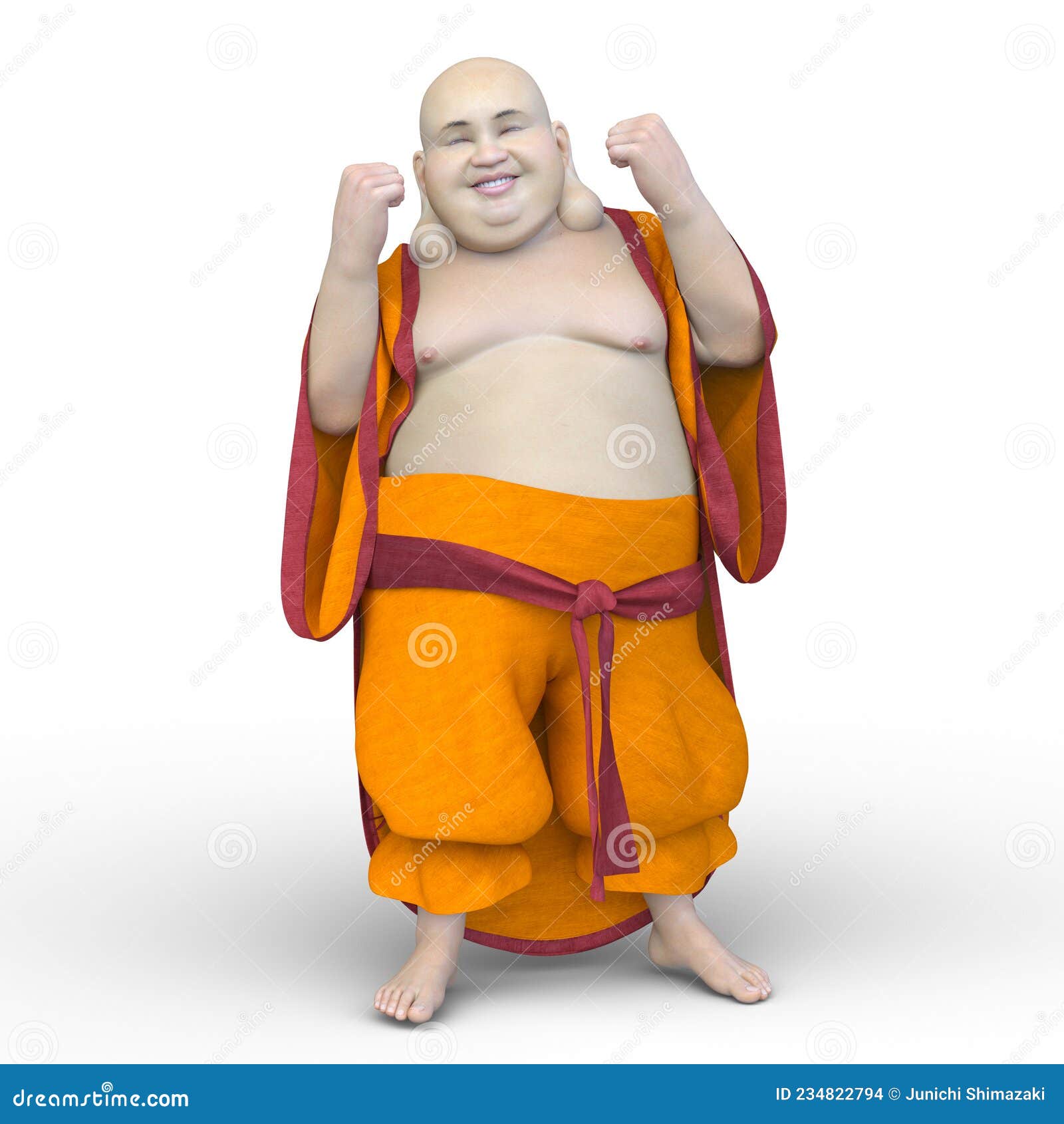 3D rendering of a Budai stock illustration. Illustration of lucky ...